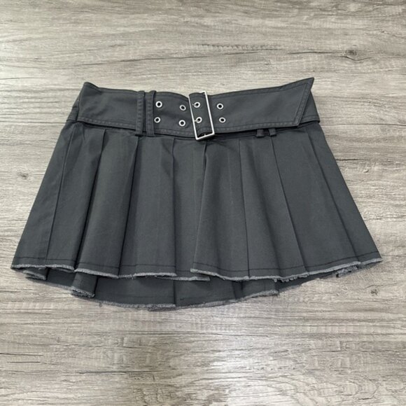 Urban Outfitters | Skirts | Urban Outfitters Bdg Diego Pleated Belted Mini Skirt In Washed Black ...